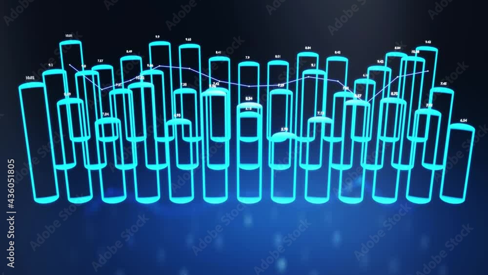 Hologram, beautiful bg with abstract infographics. Holographic bars ...