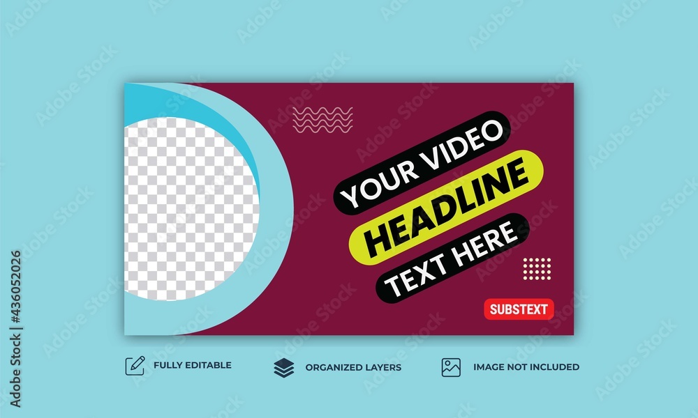 Professional YouTube thumbnail vector template design Stock Vector ...