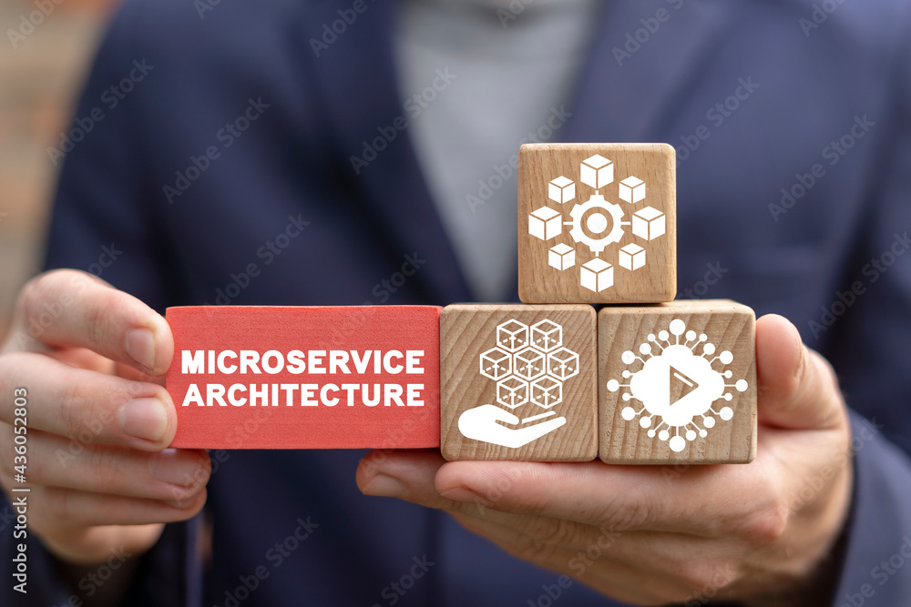 Concept of microservice architecture. Microservices. Stock Photo ...