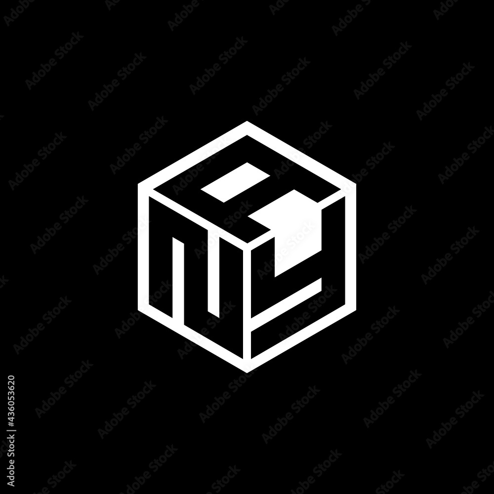 NYA letter logo design with black background in illustrator, vector ...