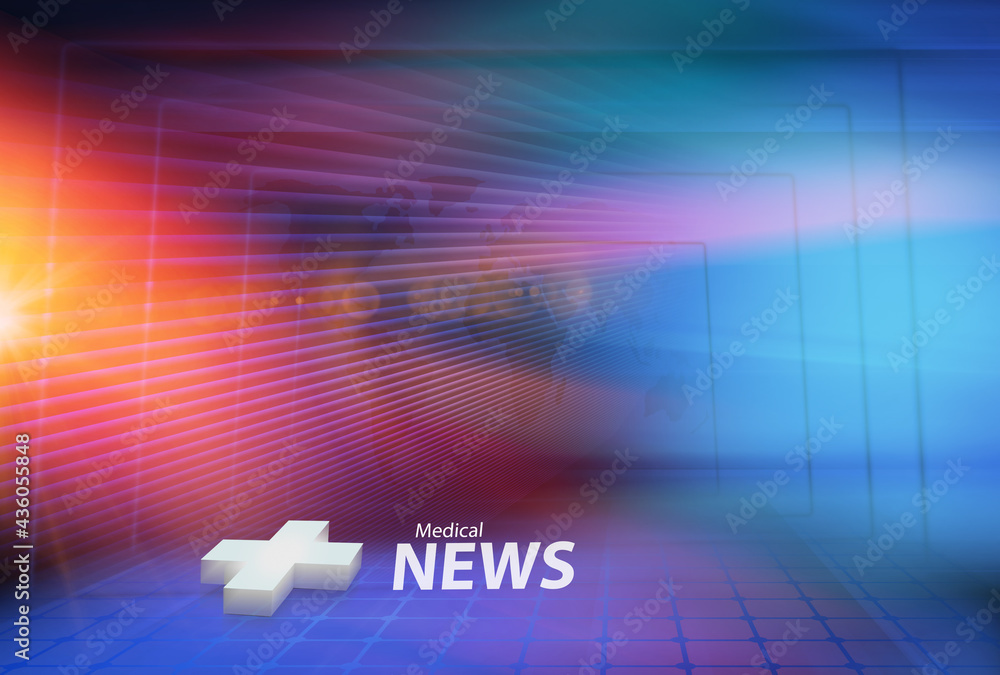 Graphical medical news background with a lens flare on the left, 3d ...