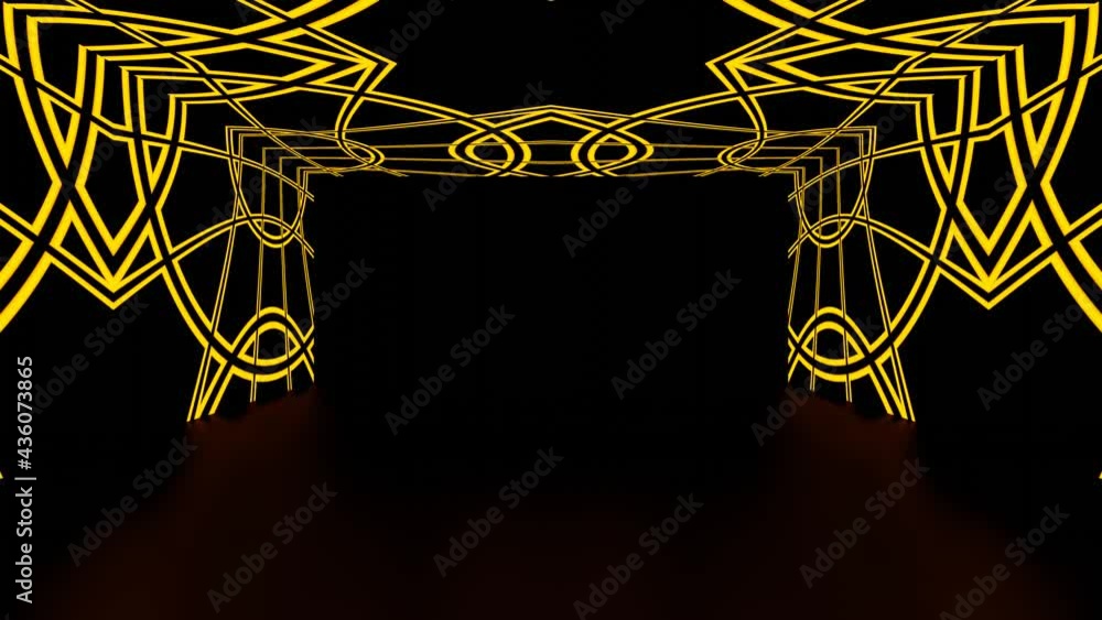 Modern backdrop design., shiny wall studio appearing glowing corridor ...