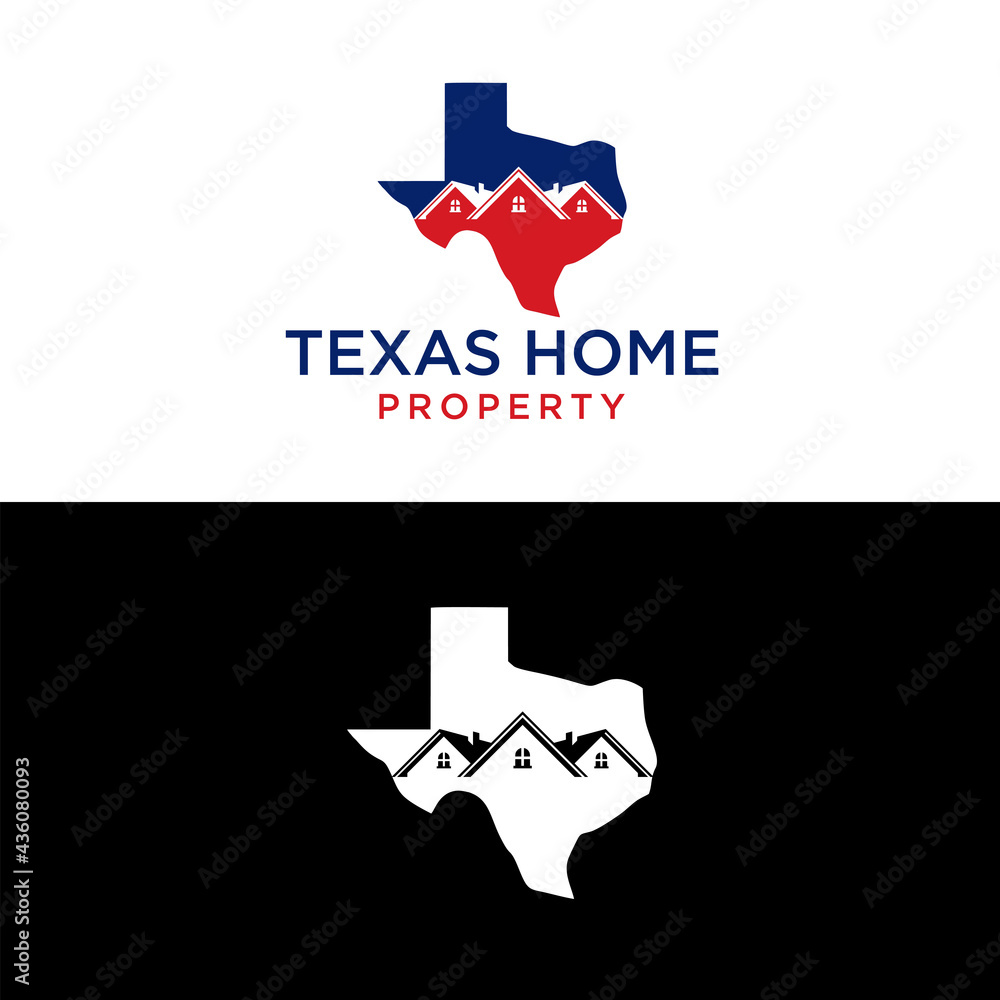 vector house logo design in texas. Real estate logo, roof top inside ...