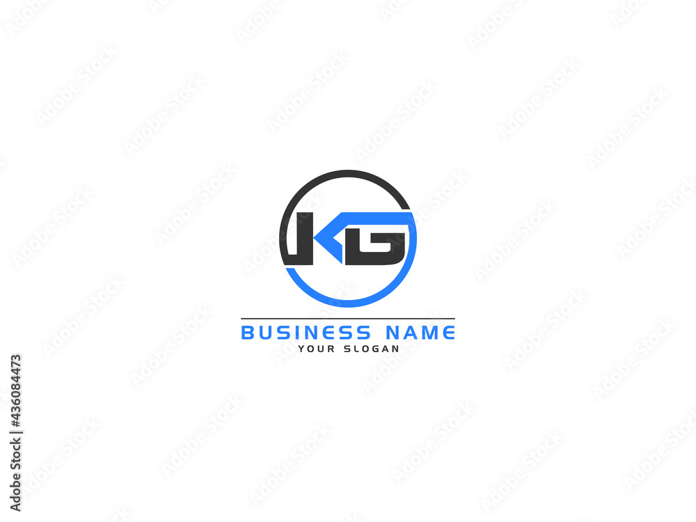 Letter KG Logo, circle kg logo icon vector for business Stock Vector ...