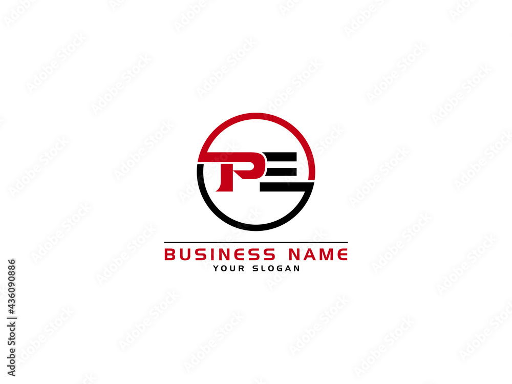 Letter PE Logo, circle pe logo icon vector for business Stock Vector ...