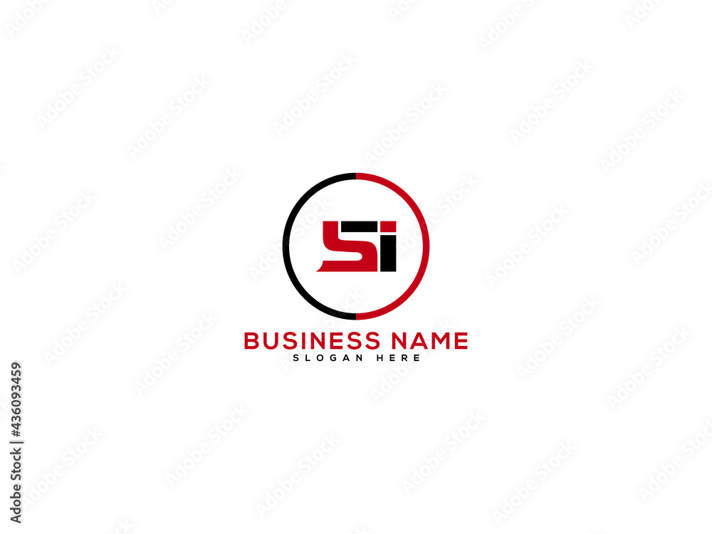 Letter SI Logo, circle si logo icon vector for business Stock Vector ...
