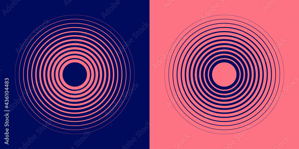 Abstract, hypnotic background with concentric circles. Colorful ...