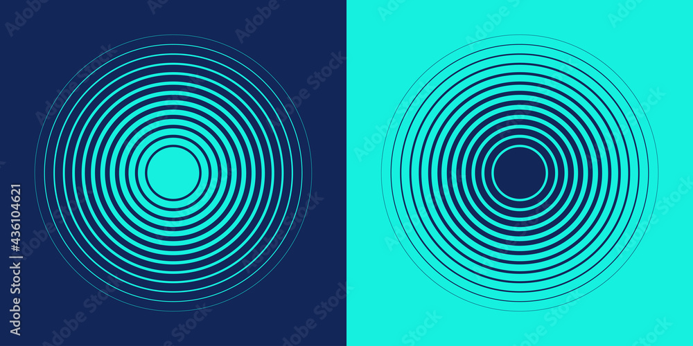 Abstract, hypnotic background with concentric circles. Colorful ...