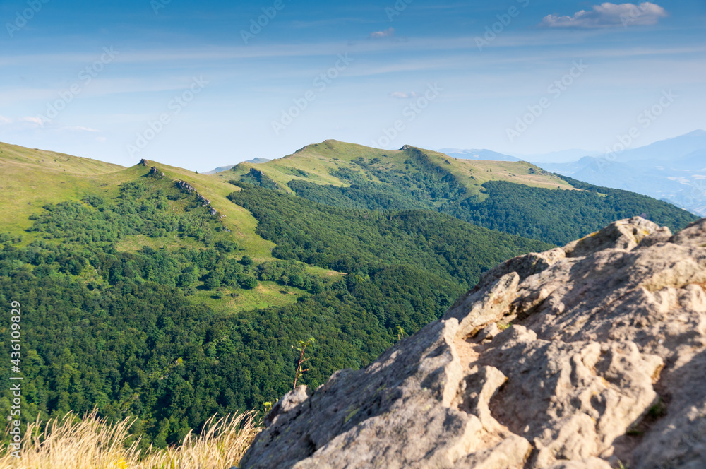 Panorama from the top of Halicz to Tarnica, Krzemien, Bukowe Berdo and ...
