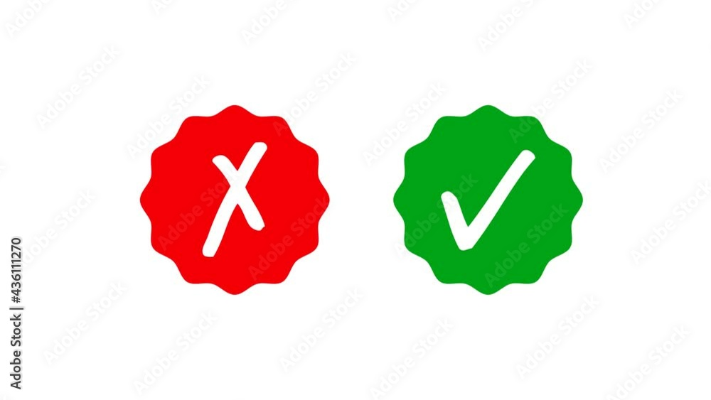 Checkmark animation. Check mark symbols. Tick sign in green color and ...