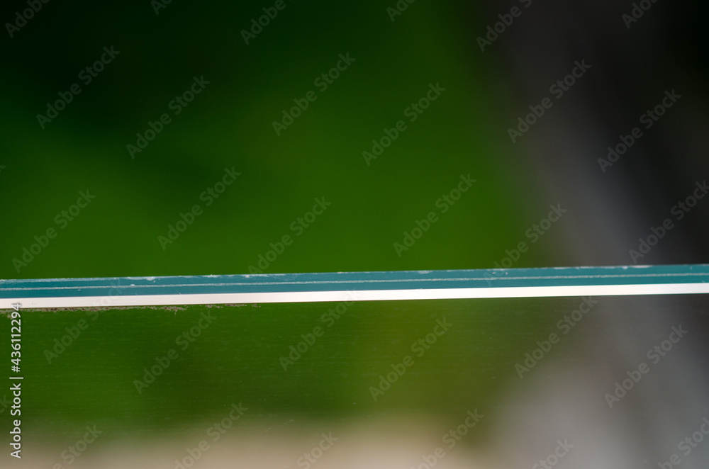 Detail of the glass used for the parapet, double transparent and clean ...