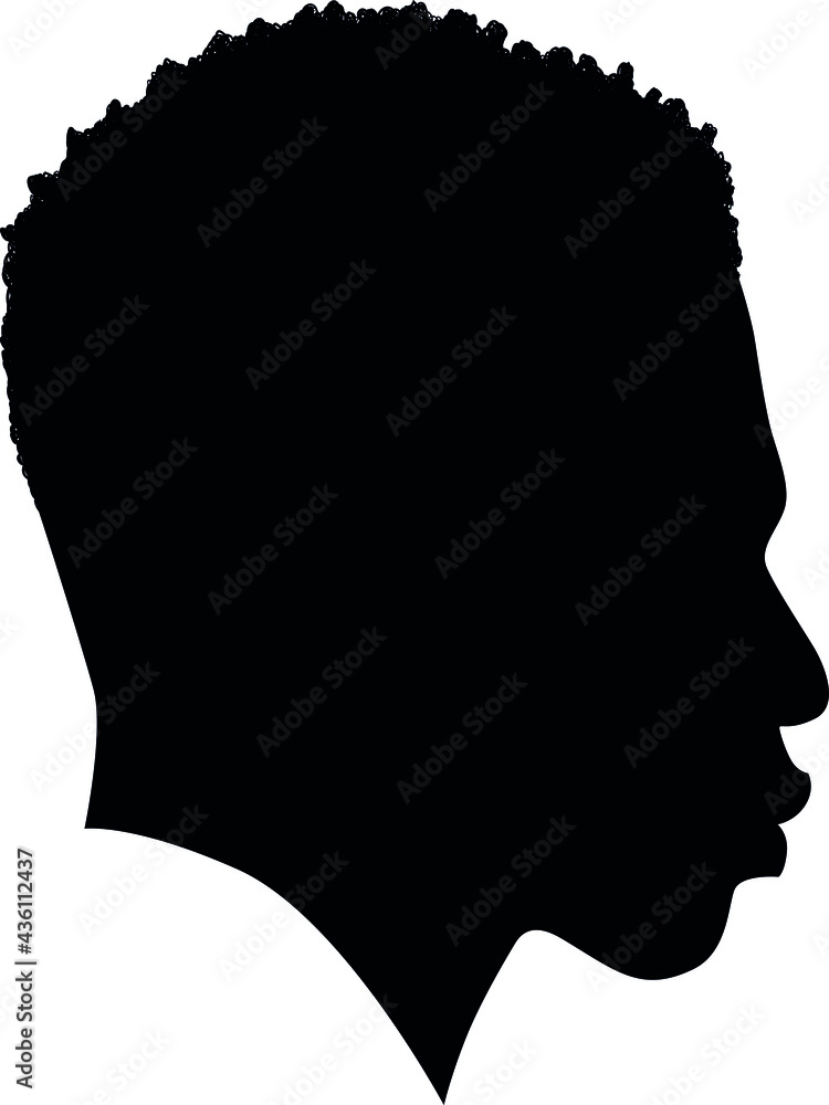 African American profile picture, Man from the side with afro harren ...