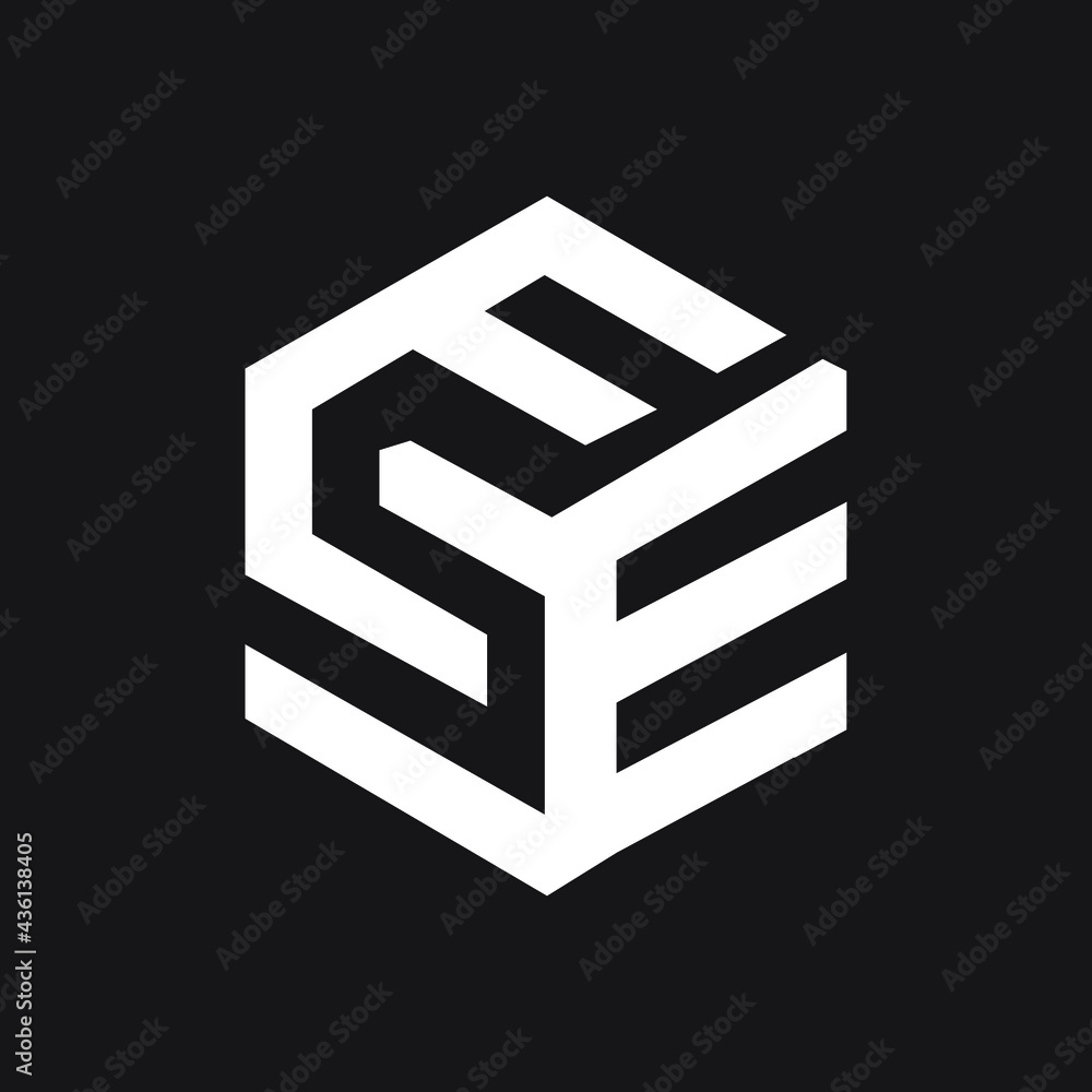 SEF letter logo design on black background.SEF creative initials letter ...