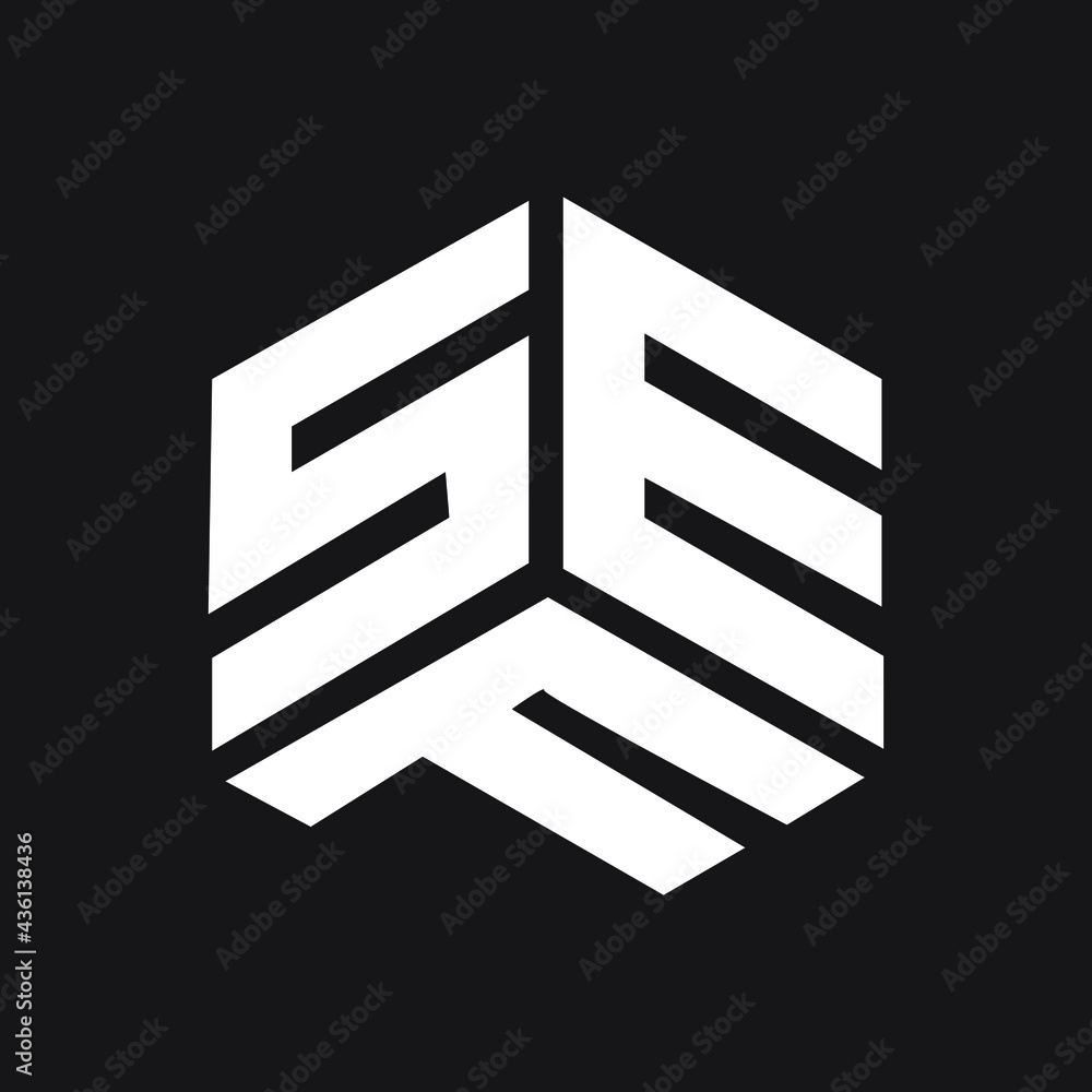 SEF letter logo design on black background.SEF creative initials letter ...