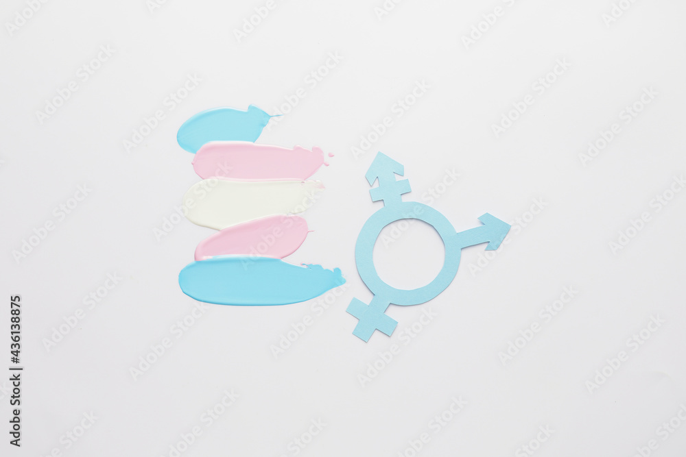 Symbol of transgender with paint strokes on white background Stock ...