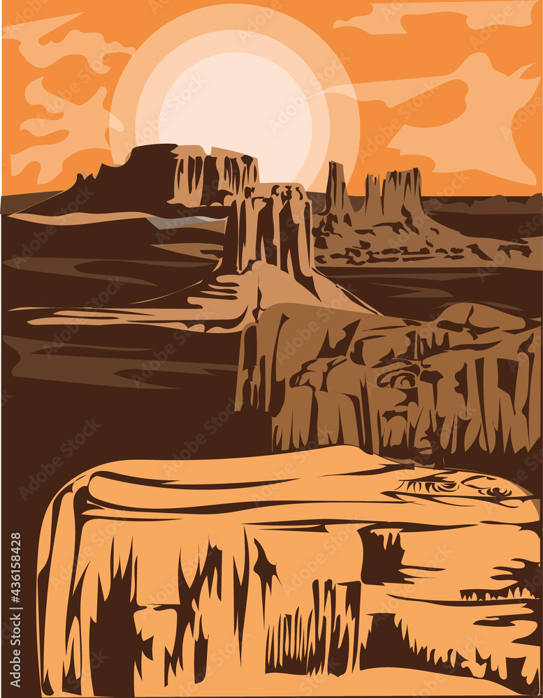 2d vector western background _ wild west vector Stock Vector | Adobe Stock