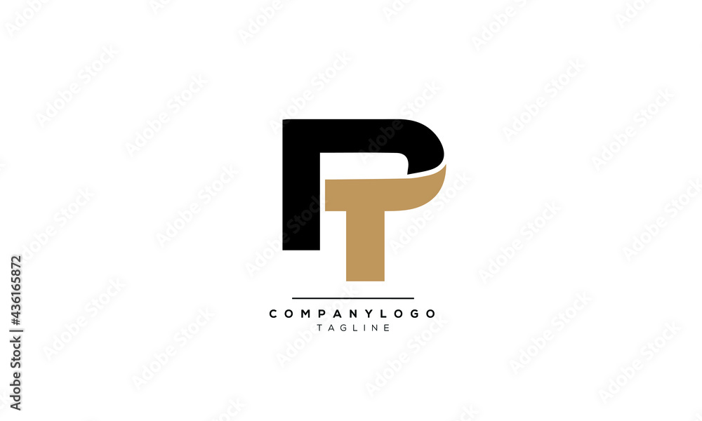 Alphabet letters Initials Monogram logo PT, PT INITIAL, PT letter Stock ...