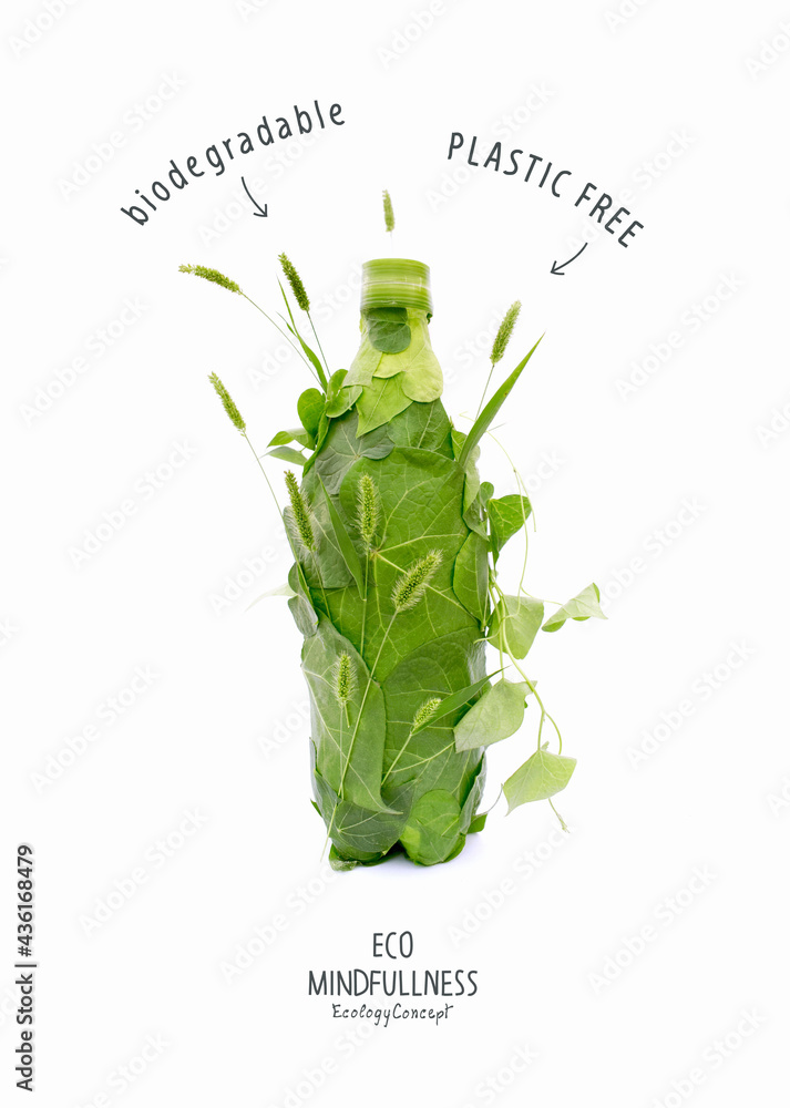 Plastic free. Ecological poster. Say NO to plastic. Ban plastic ...