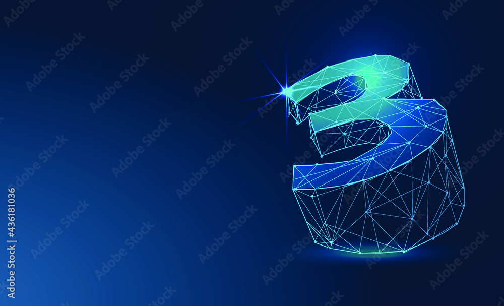 Number, 3; three, third, Futuristic vector font typeface unique design ...