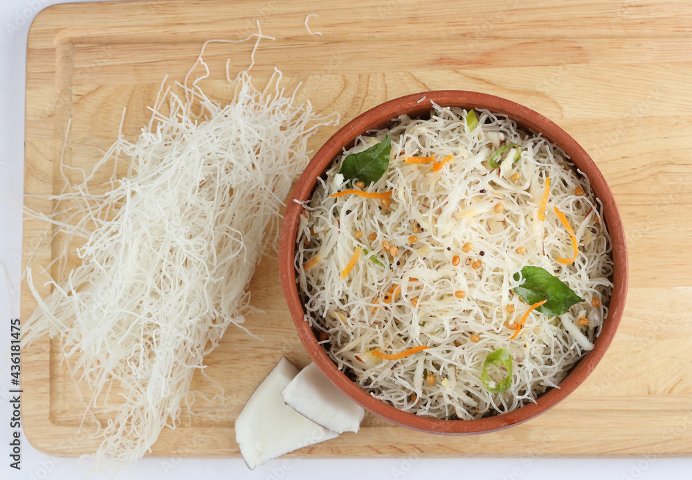 Homemade Rice Vermicelli Semiya Upma / Pulao -South Indian Breakfast ...