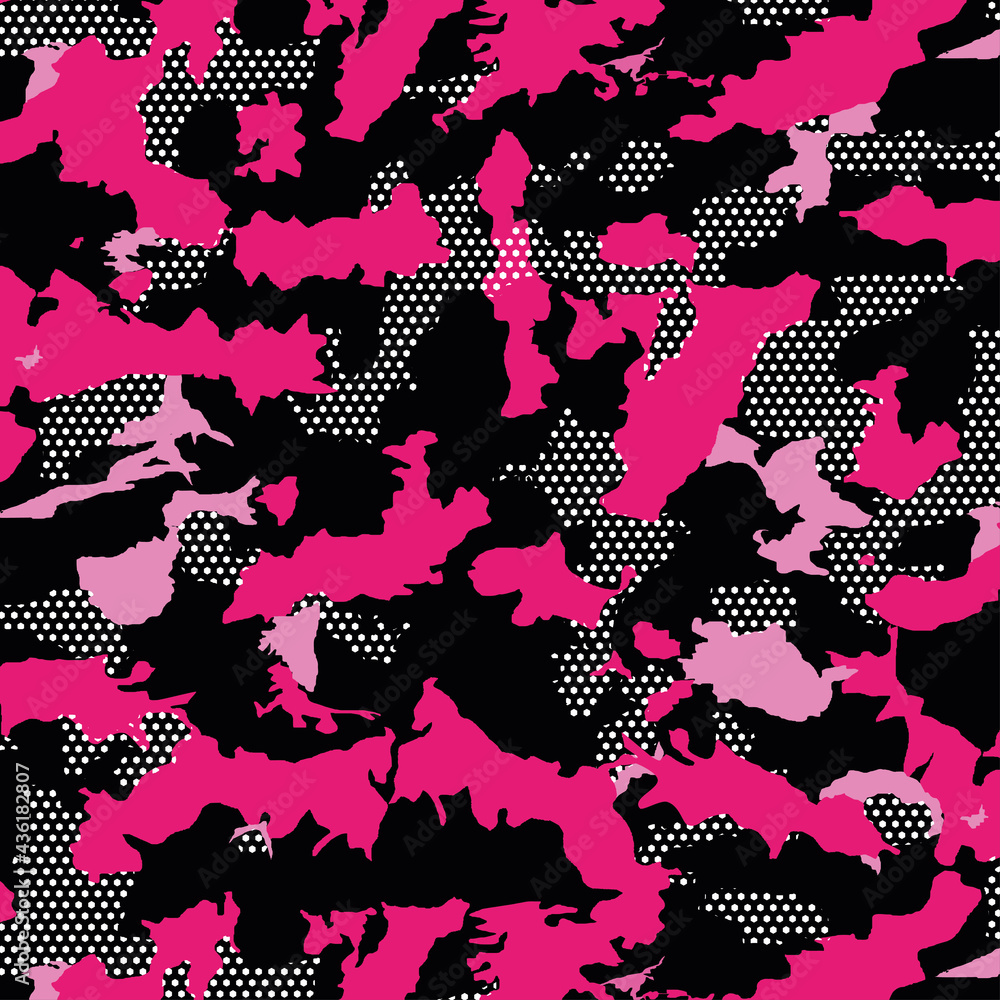Seamless Pink Camouflage abstract pattern, Military Camouflage repeat ...