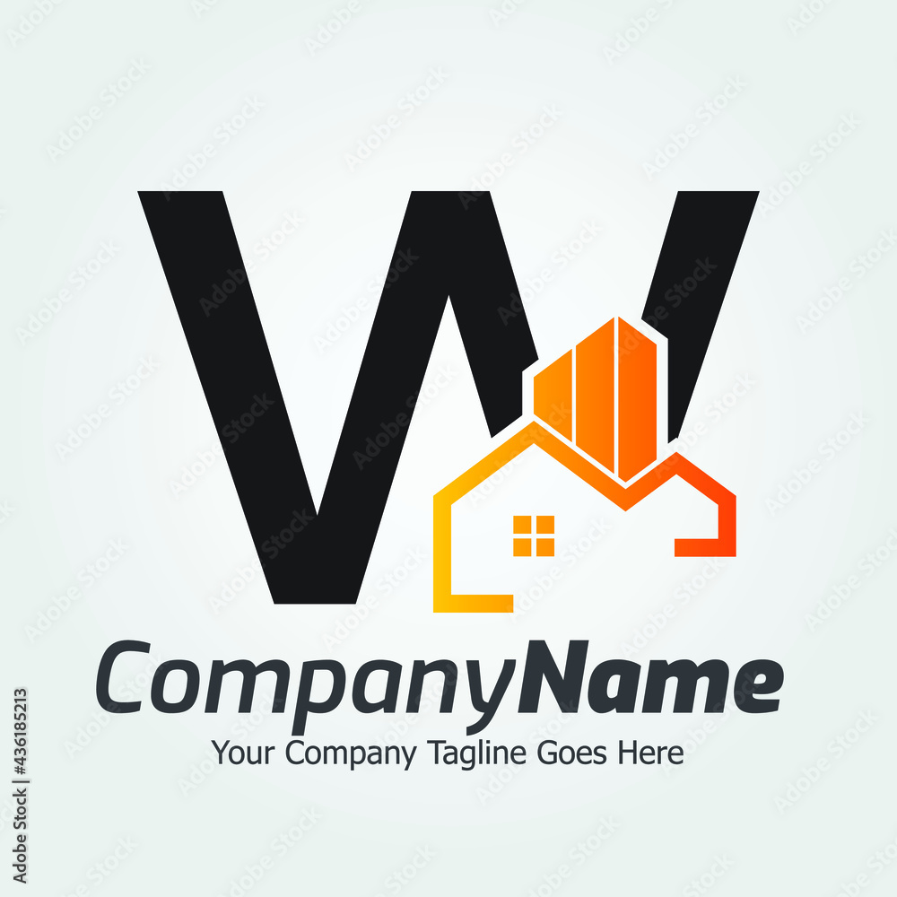 Letter W vector logo template, Colorful Letter W logo, Real Estate ...