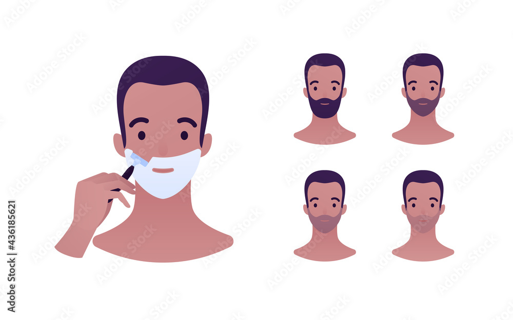 Daily skin care routine concept. Vector flat people avatar illustration ...