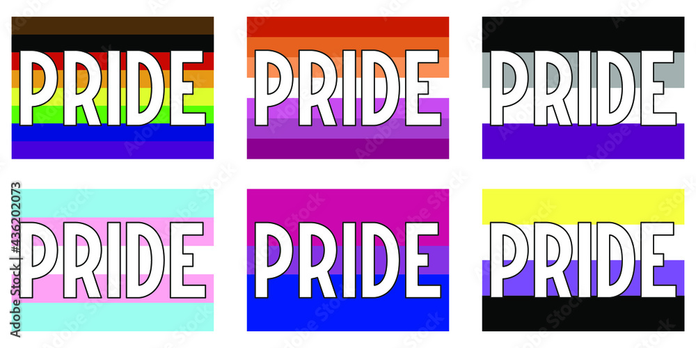 Pride Flags with pride lettering. Vector illustration Stock Vector ...