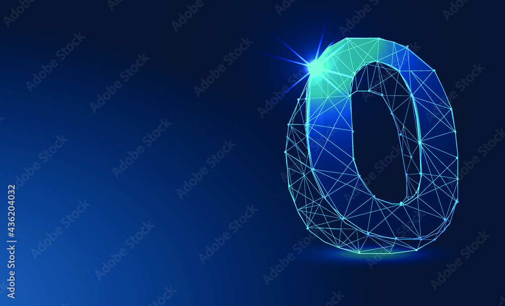 Number, 0; zero, Futuristic vector font typeface unique design. For ...