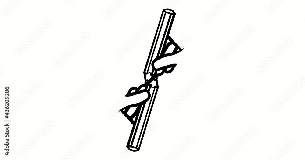 One hand drew with a pencil the other. With an alpha channel. animation ...