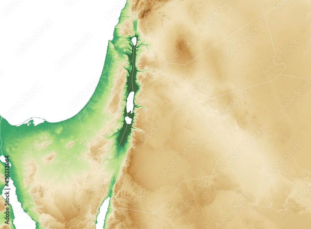 Physical map of the eastern area of the Mediterranean Sea, states and ...