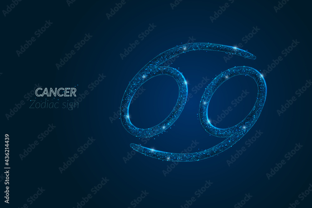 Abstract futuristic image of cancer zodiac sign. Astrological horoscope ...