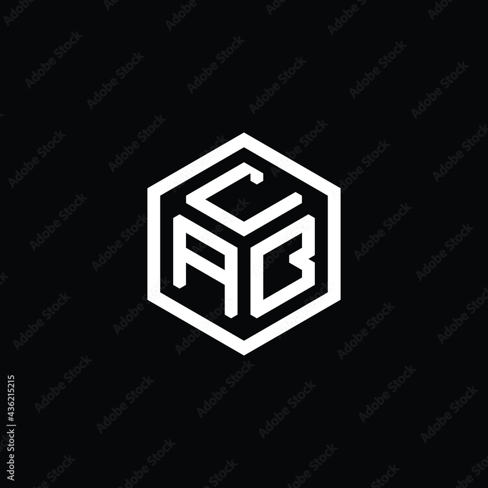 ABC letter logo design. ABC letter in polygon shape. CAB Creative three ...