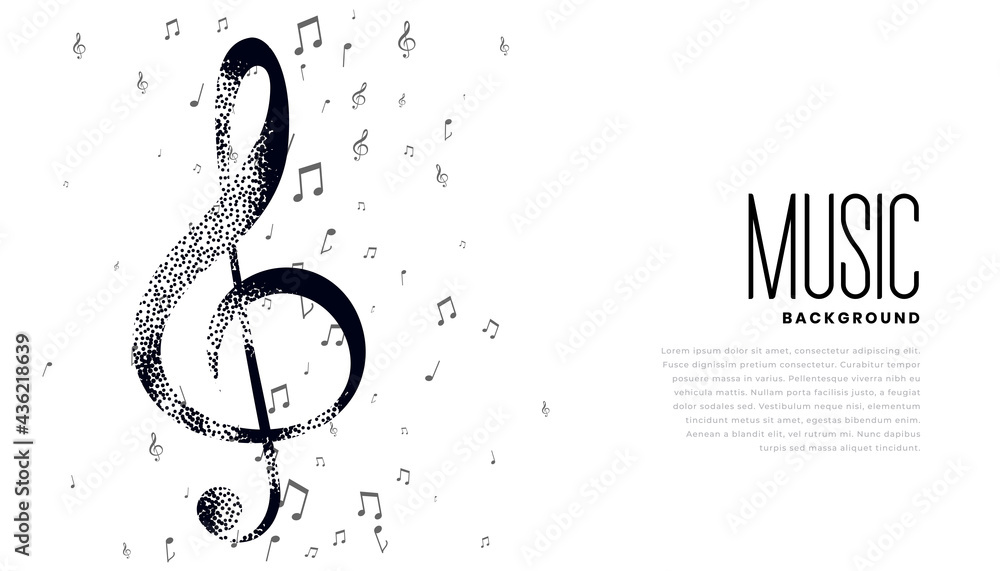 musical notes background with text space Stock Vector | Adobe Stock