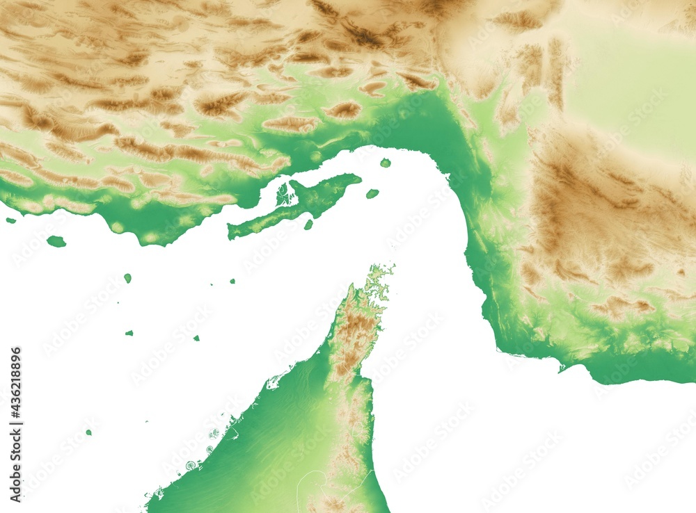 Strait of Hormuz. Map of the Middle East, Persian Gulf and Indian Ocean ...