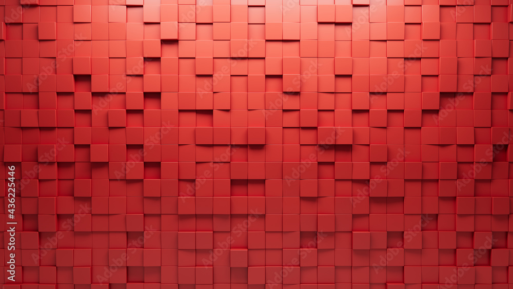 Polished, Futuristic Wall background with tiles. Red, tile Wallpaper ...