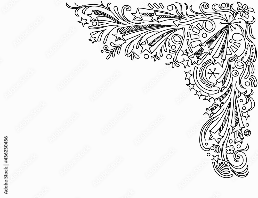 Black And White Star Corner Border