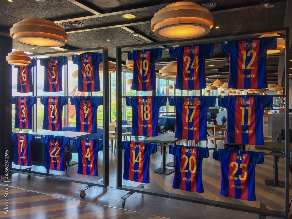 soccer uniform, uniform of the players of the football club Barcelona ...