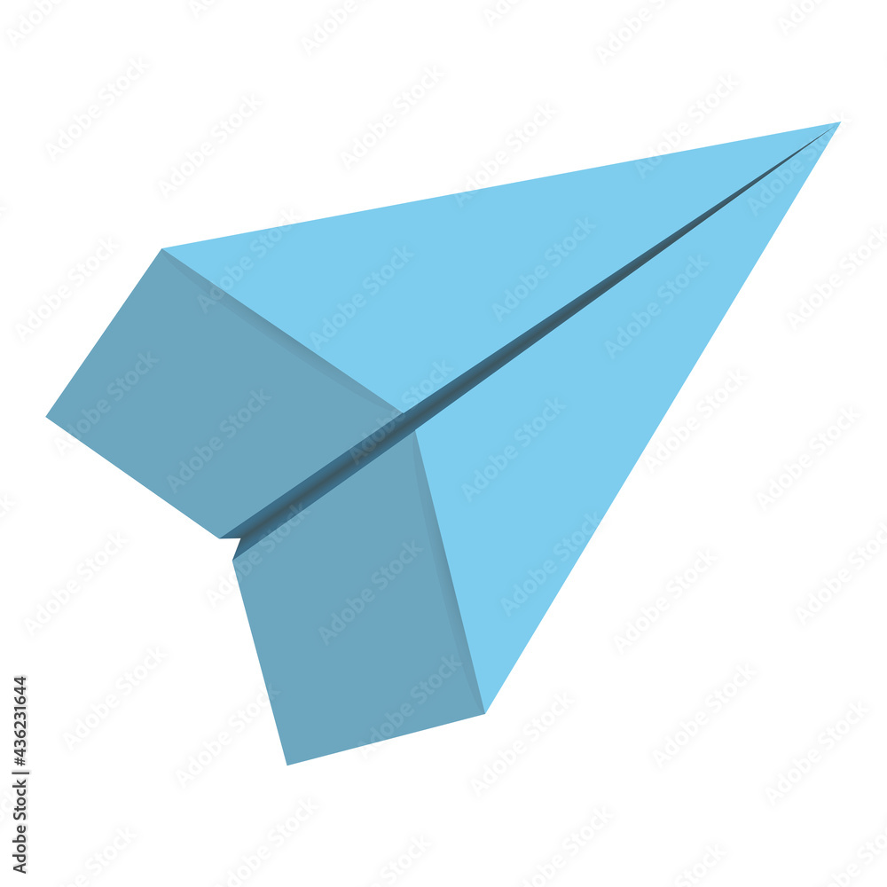 top view of paper airplane isolated on white vector illustration Stock ...
