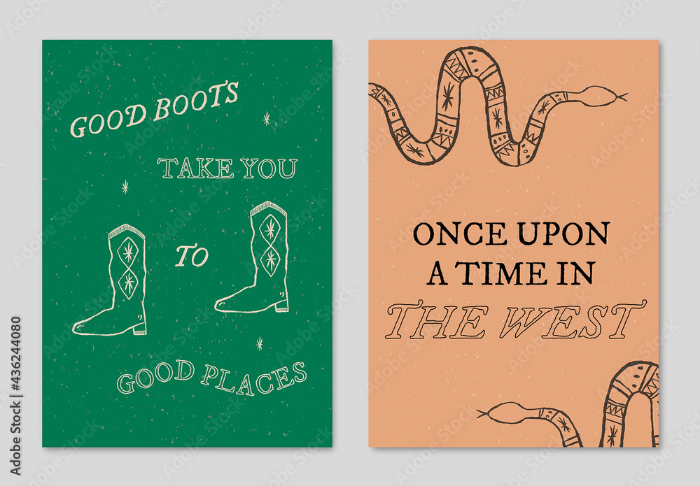 Western Layout Poster with Editable Text Stock Template | Adobe Stock