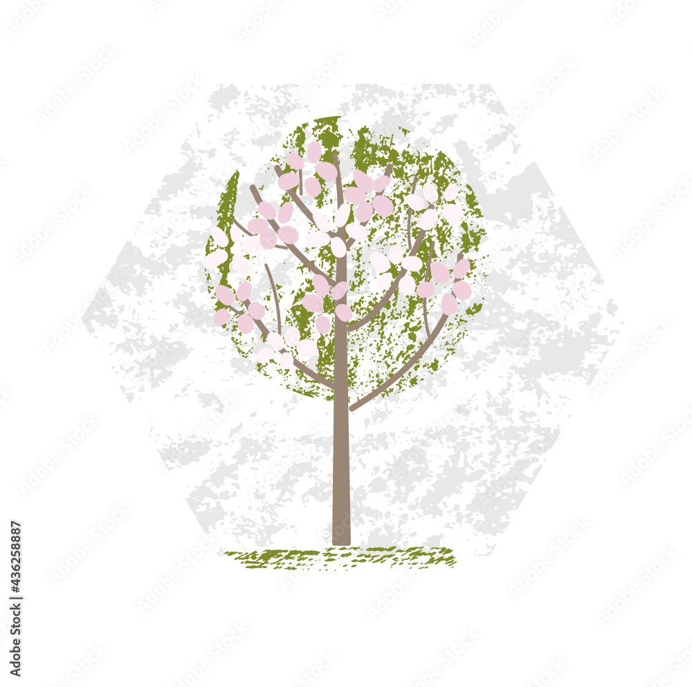 cherry blossom tree vector illustration Stock Vector | Adobe Stock