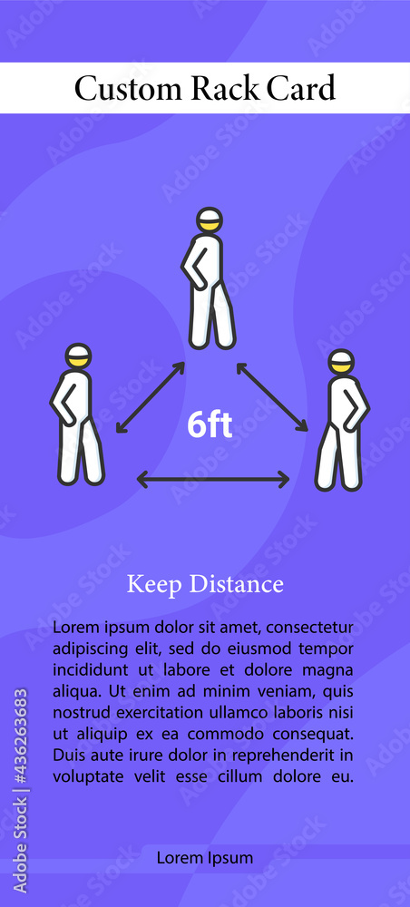 Social distance flyer template. Advertisement with information.Triangle ...