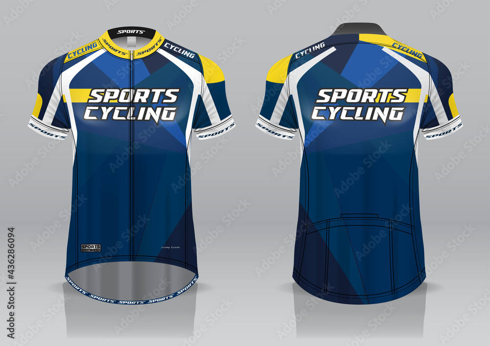 sports uniform for bicycle racing, front and back view ready to print ...
