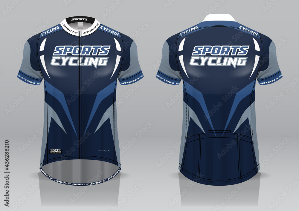 sports uniform for bicycle racing, front and back view ready to print ...