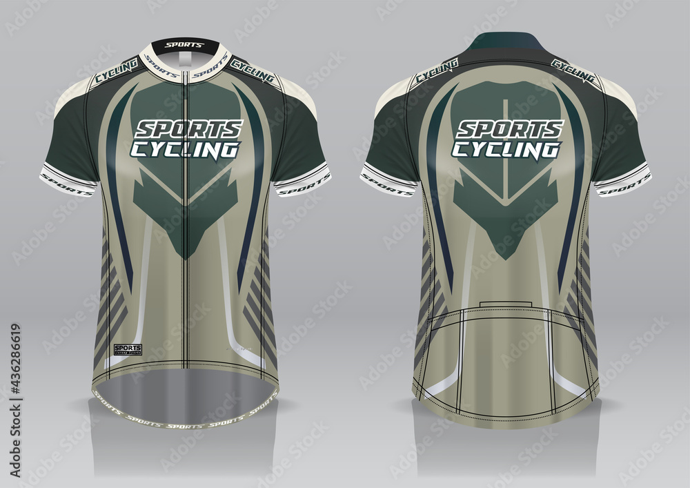 sports uniform for bicycle racing, front and back view ready to print ...