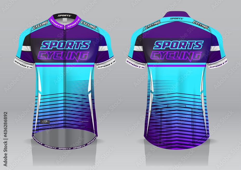 sports uniform for bicycle racing, front and back view ready to print ...