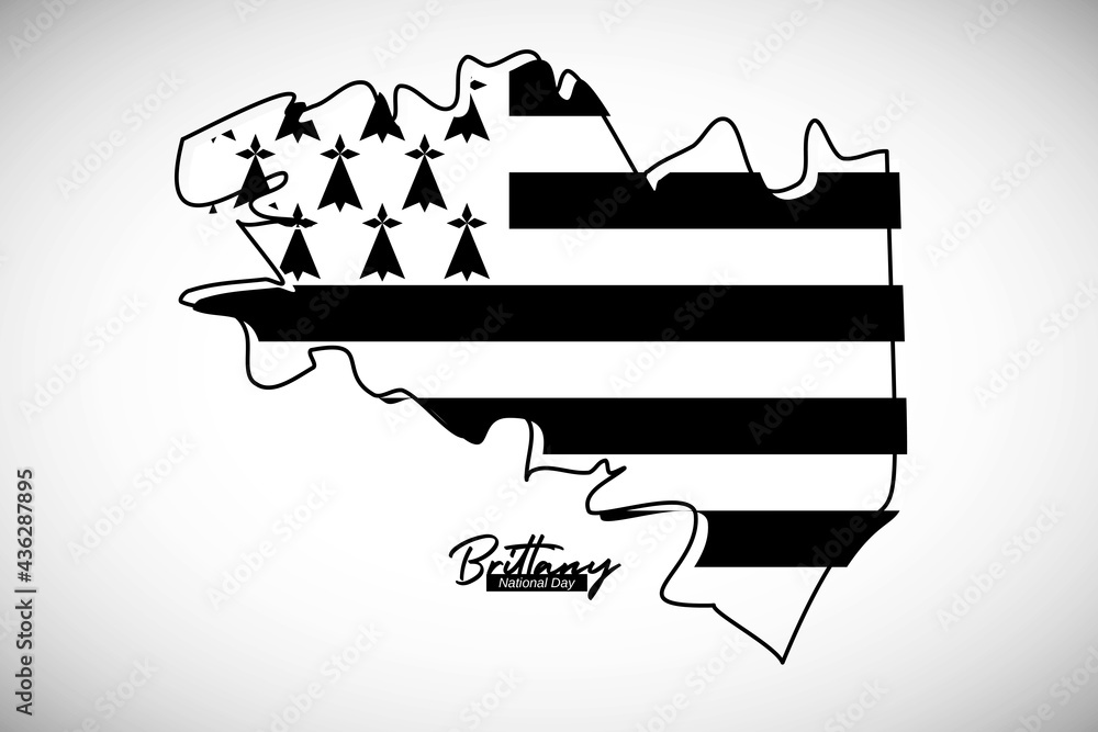 Happy national day of Brittany. Creative national country map with ...