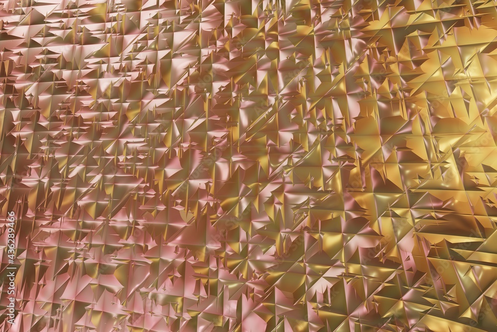 Digital metallic rose gold background with flowing pattern 3d ...