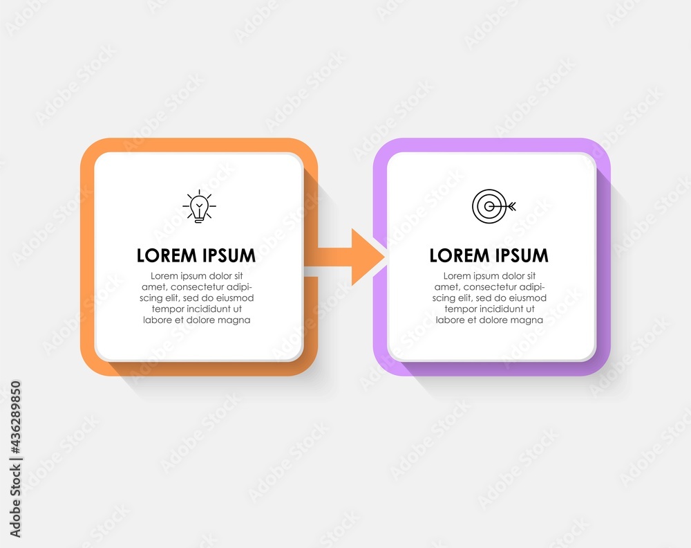 Vector infographic template with icons and 2 options or steps ...