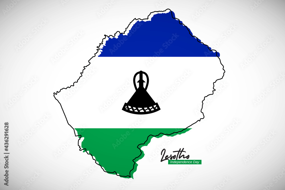 Vettoriale Stock Happy independence day of Lesotho. Creative national ...